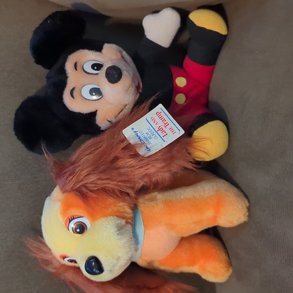 Disney | Toys | Vintage Disney Stuffed Animal Lady And Mickey Mouse ...